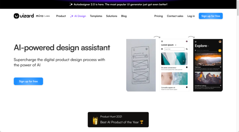 UIデザイン生成AIツールUizard(ウィザード)とは？使い方まで徹底解説！ | AI Walker
